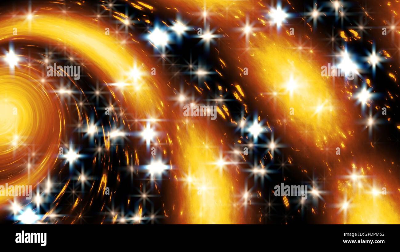 Orange color sun glow spin in white glitter. 2D layout illustration ...