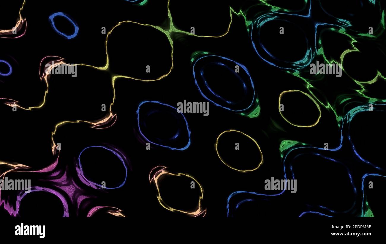 Colorful ellipse color pattern in dark. 2D layout illustration Stock ...