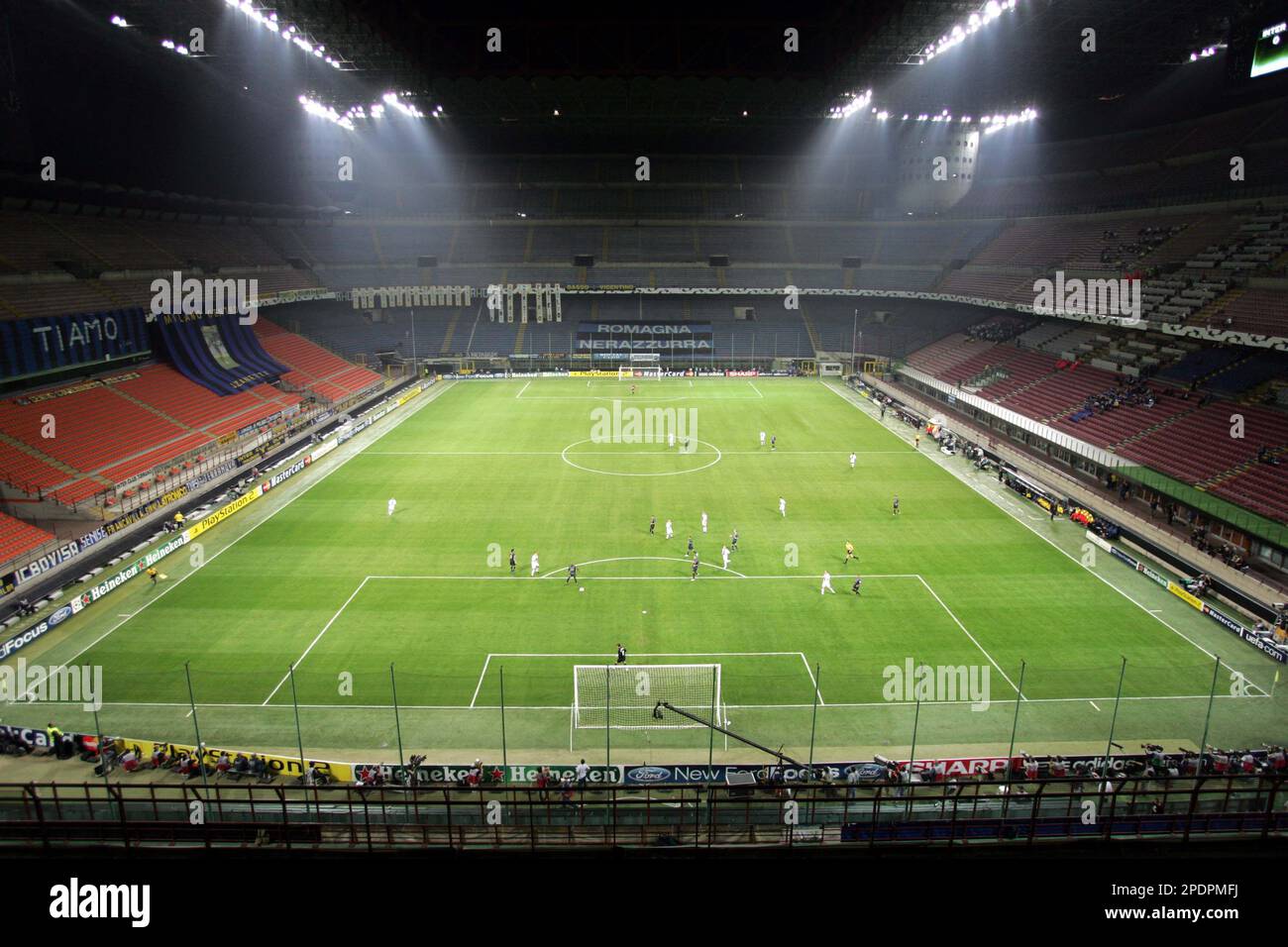 A view of the empty stadium during a Champions League, Group H soccer ...