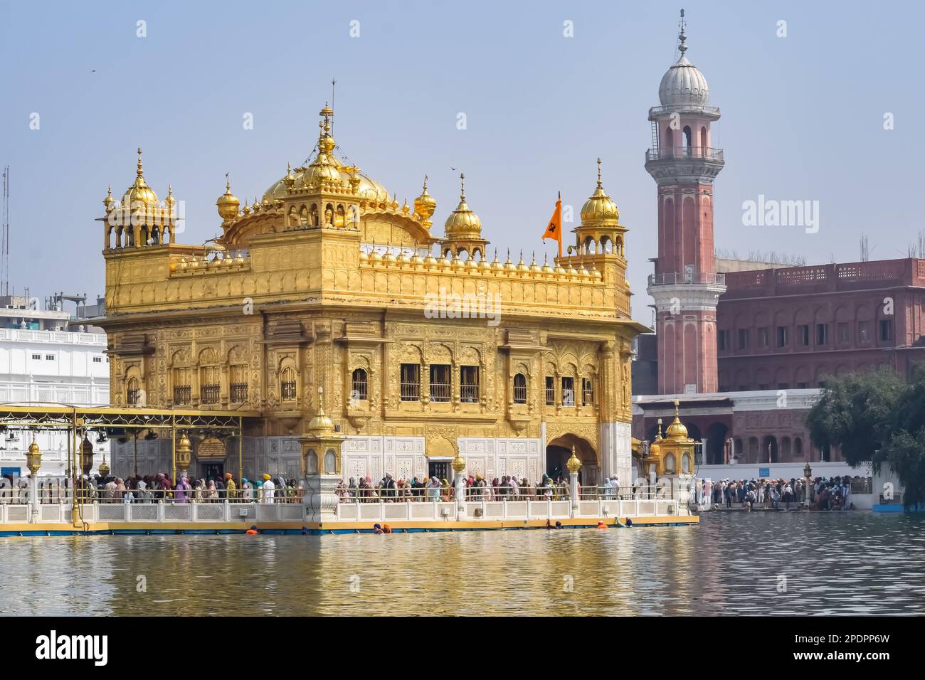 Beautiful view of Golden Temple (Harmandir Sahib) in Amritsar, Punjab, India, Famous indian sikh ...