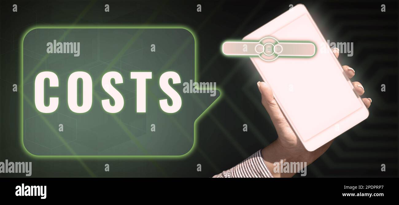 Conceptual caption Costs. Conceptual photo Expenditure Amount that has ...