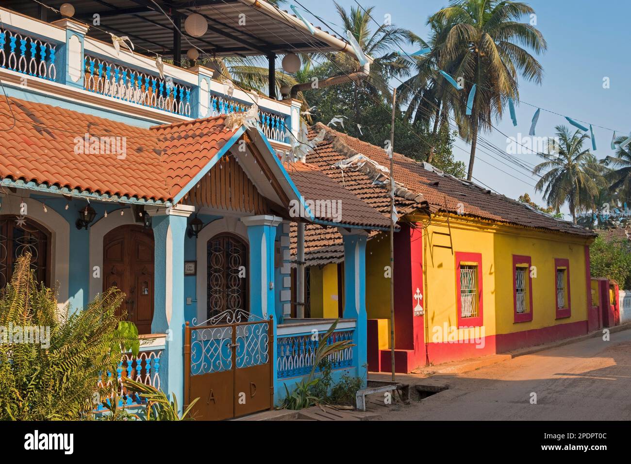 Colourful houses Fontainhas Mala Panjim Goa India Stock Photo - Alamy
