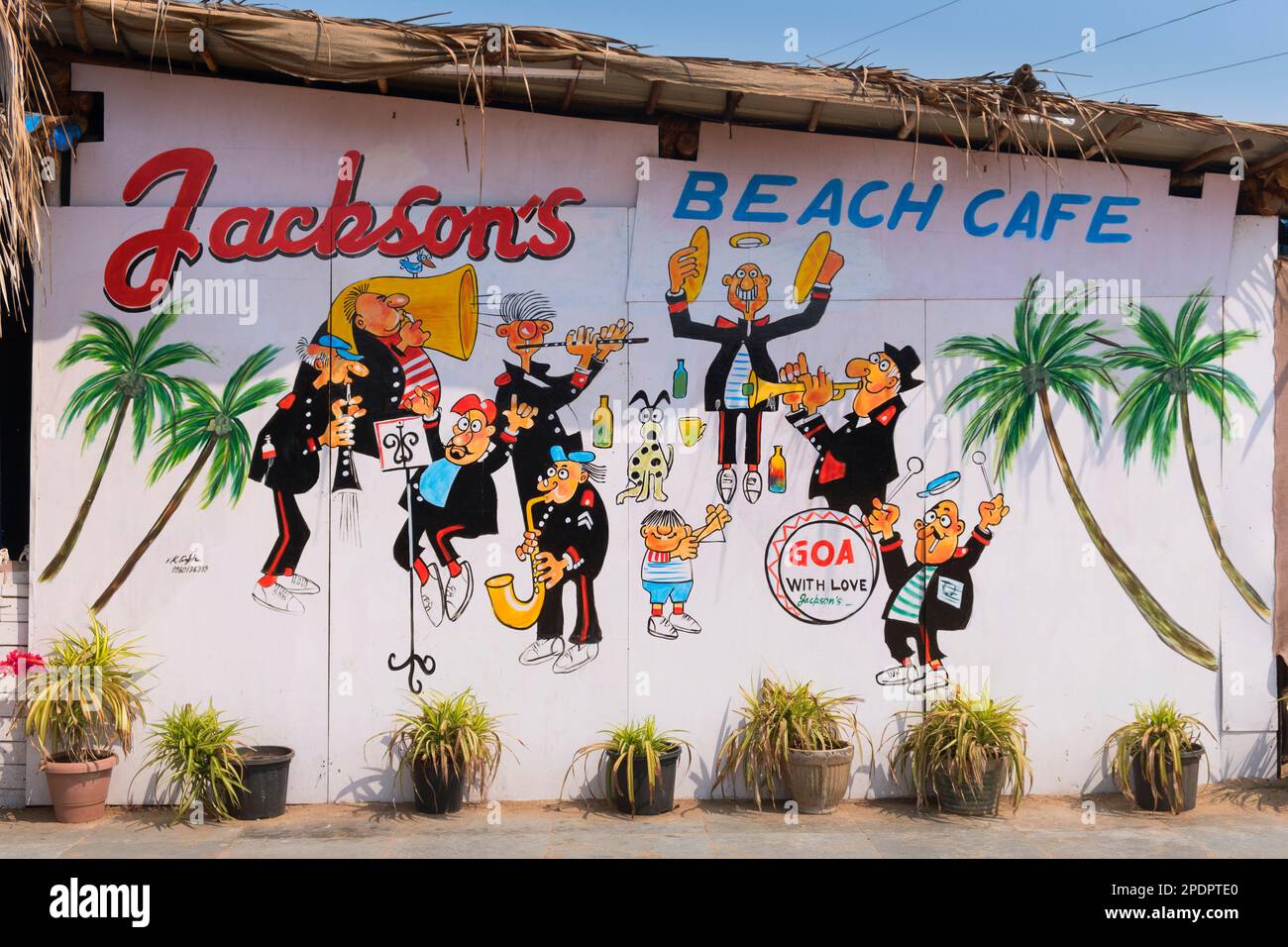 Jackson's Beach Café mural Candolim Goa India Stock Photo - Alamy