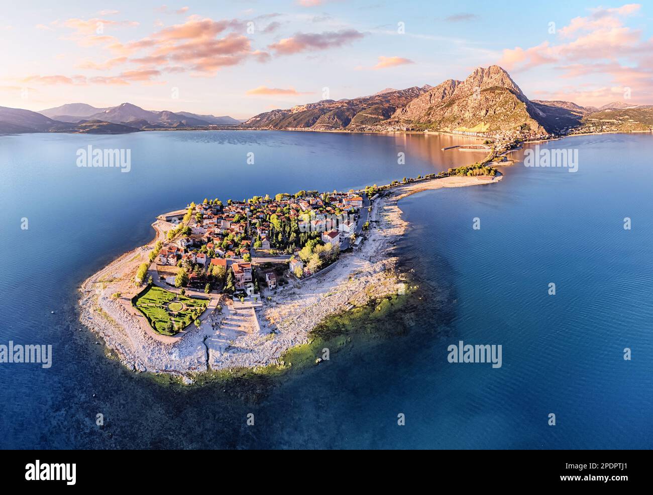Aerial sunset view of Egirdir lake. Natural wonders and landmarks of ...