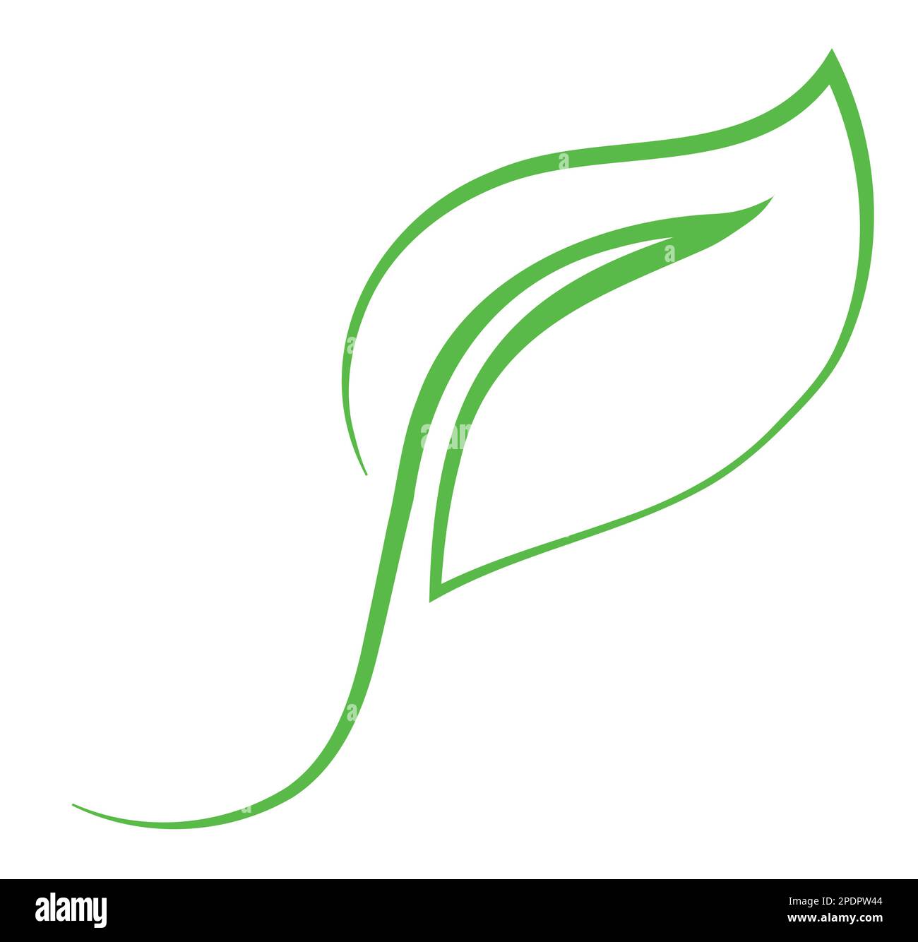 Green leave symbolizing eco, green energy, ecology. Vector image ...