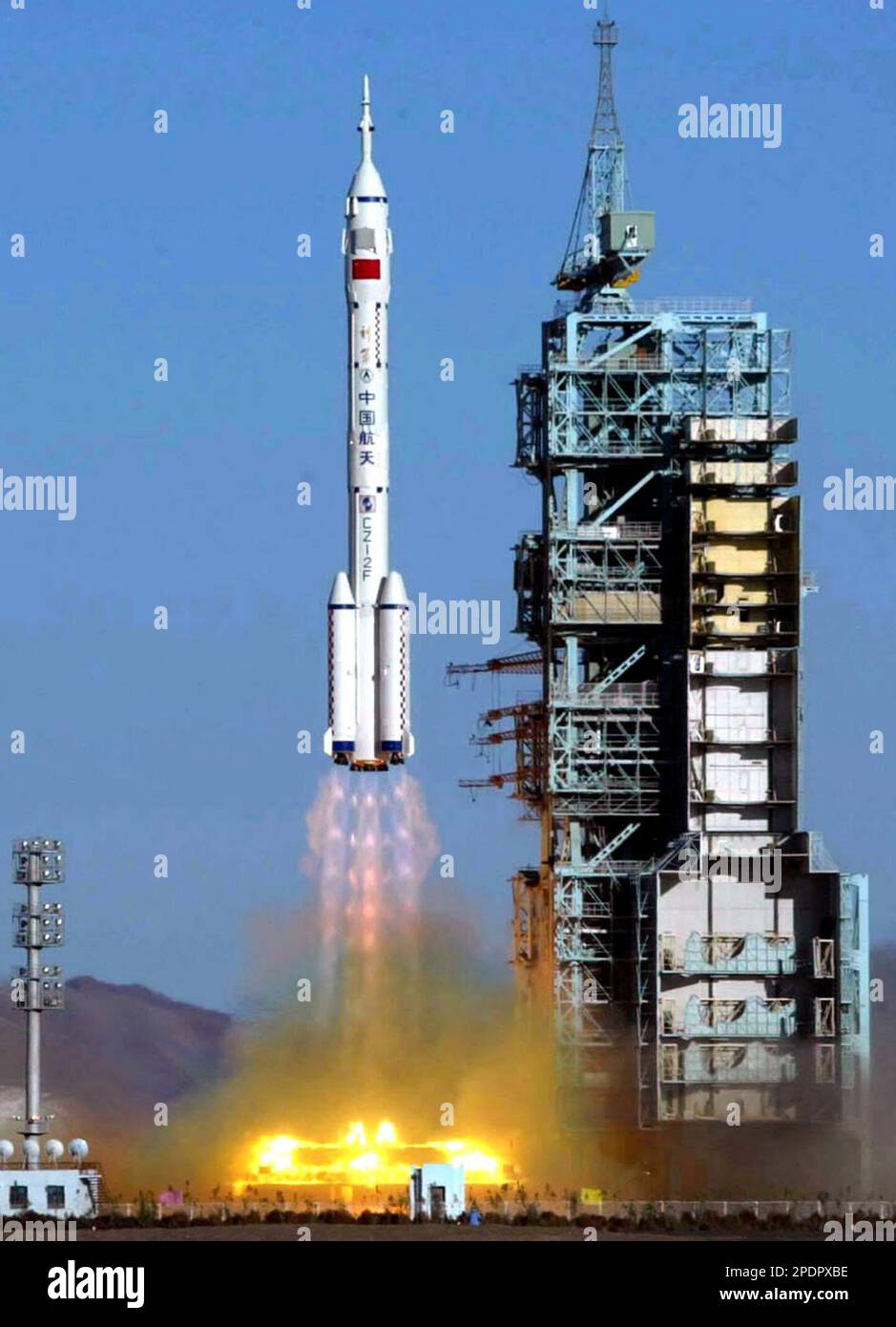China's first manned spacecraft Shenzhou 5 lifts off at the Jiuquan ...