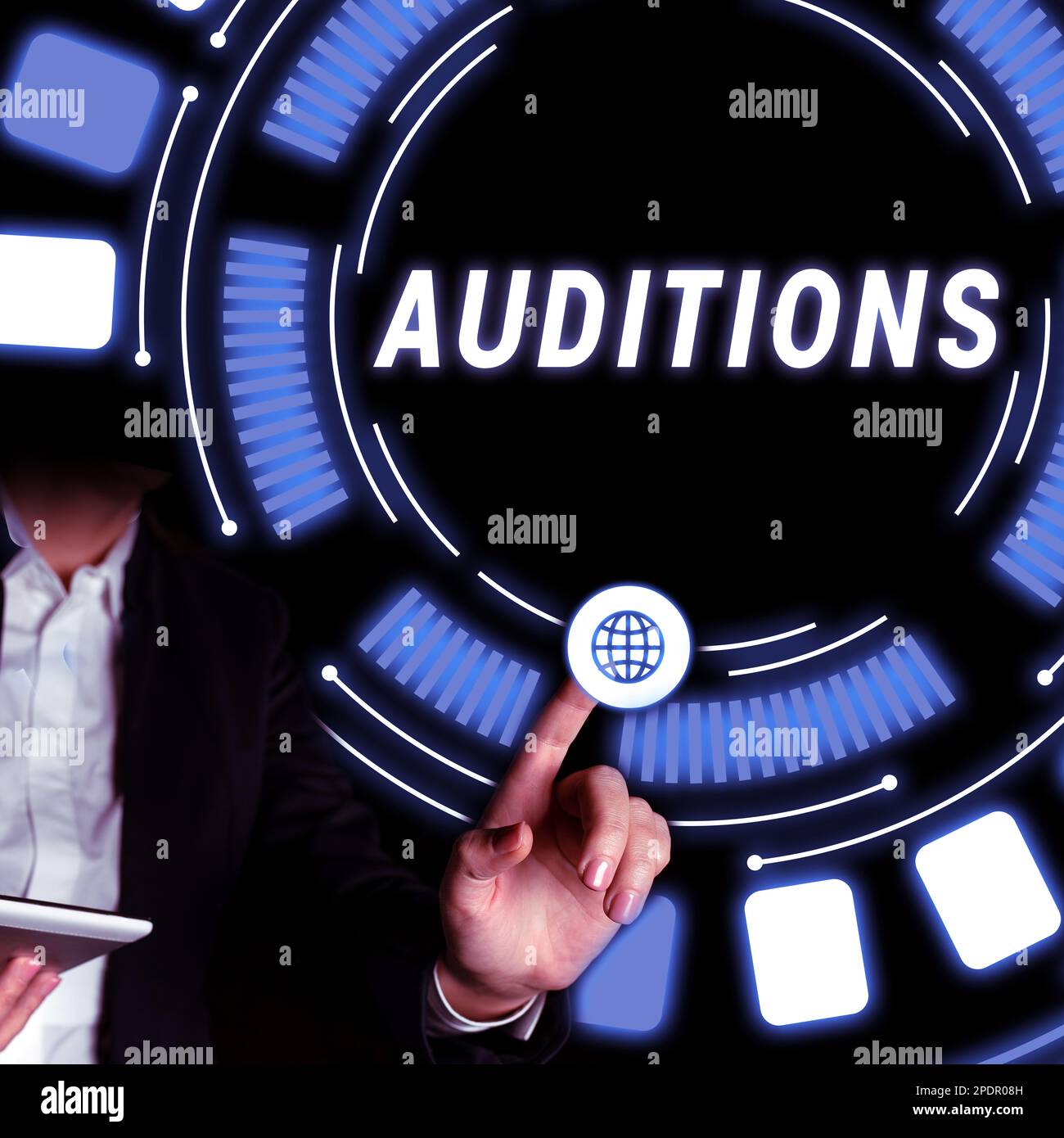 Sign displaying Auditions. Business approach a trial performance to ...