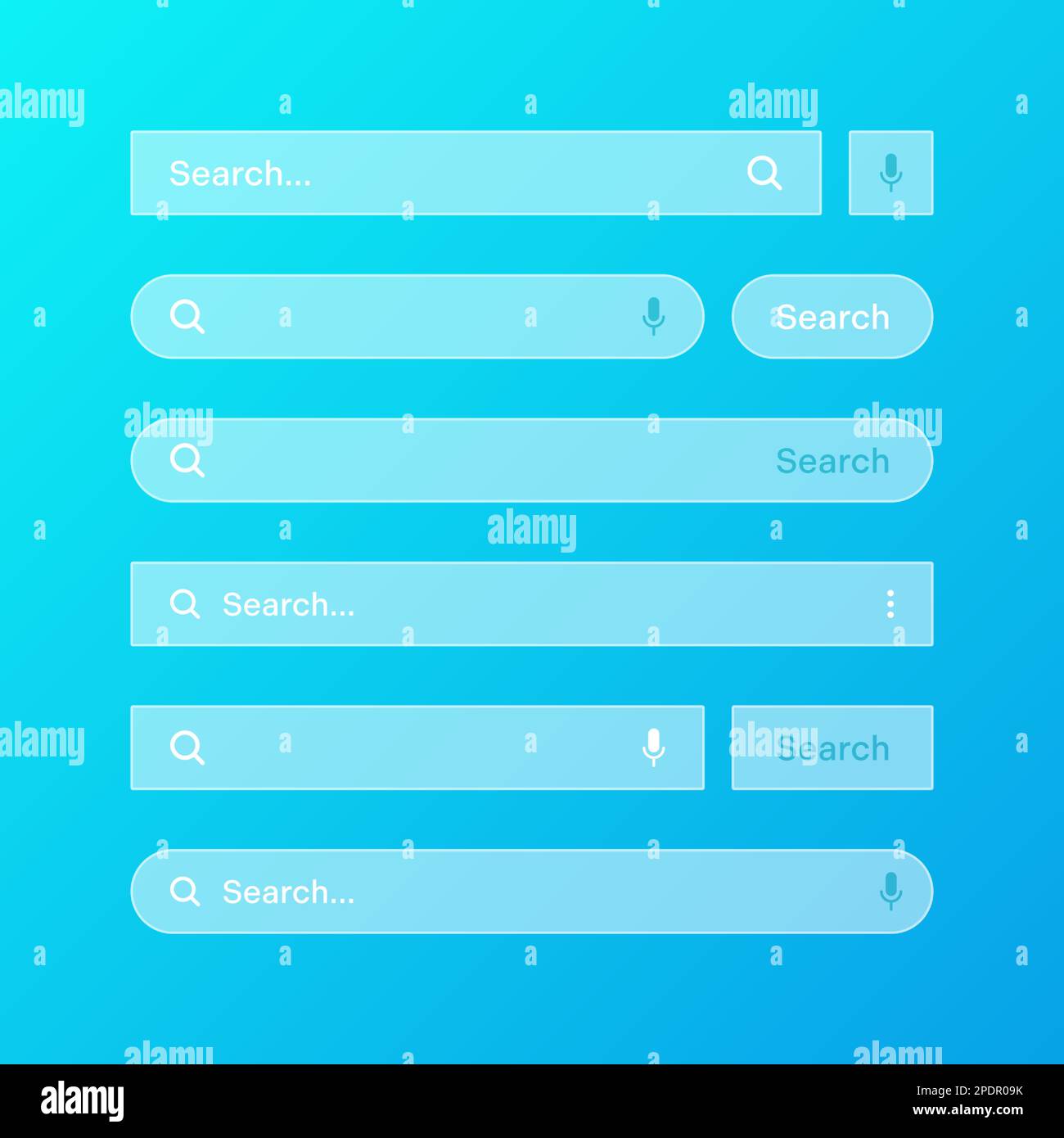 Various transparent search bar templates. Internet browser engine with ...