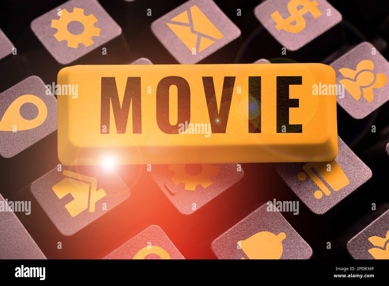 Hand writing sign Movie. Business overview Cinema or television film ...