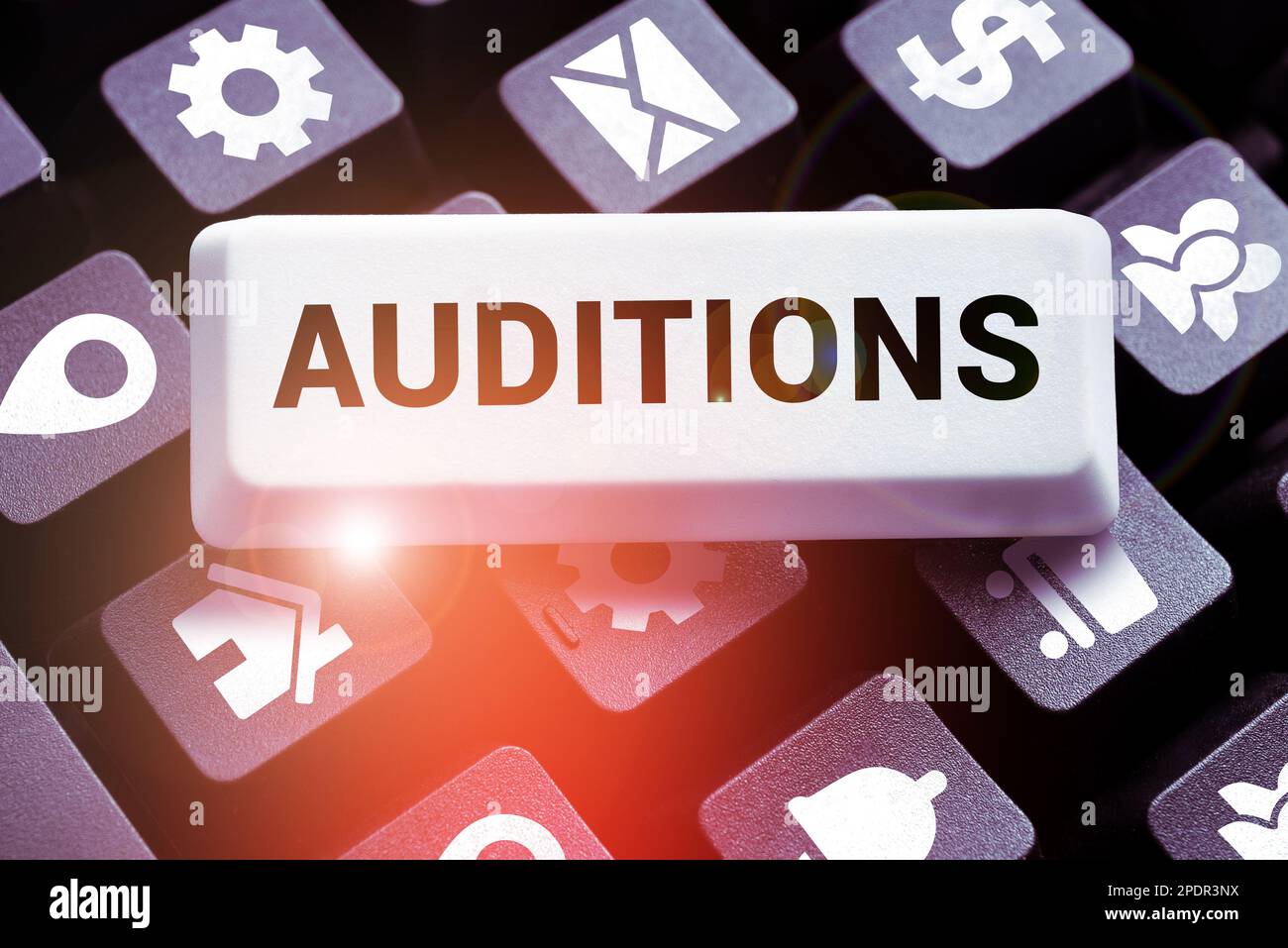 Text sign showing Auditions. Word Written on a trial performance to ...