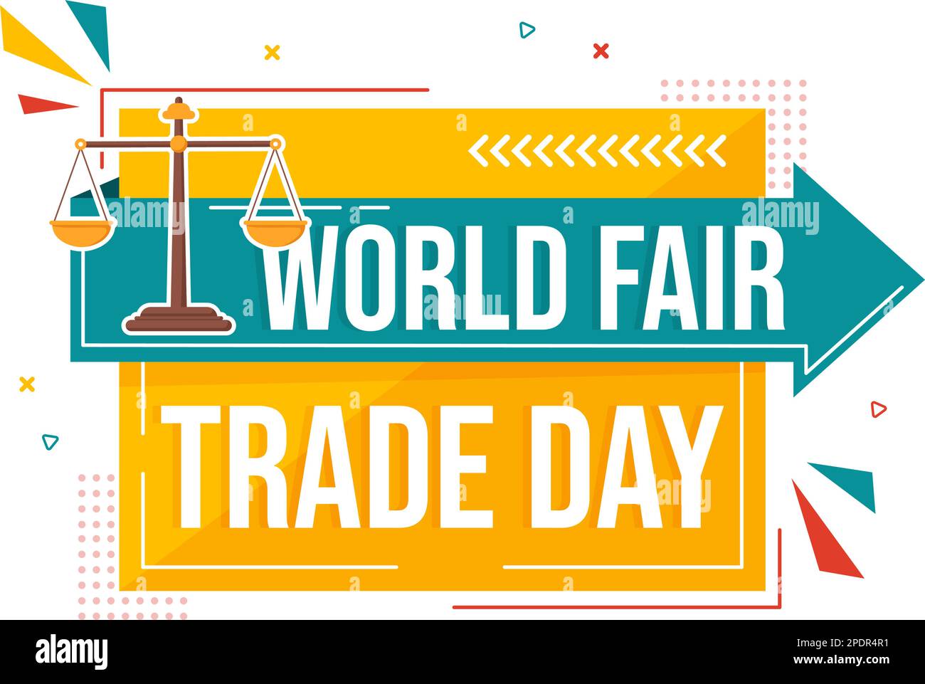 World Fair Trade Day Illustration with Scales Digitally, Climate ...