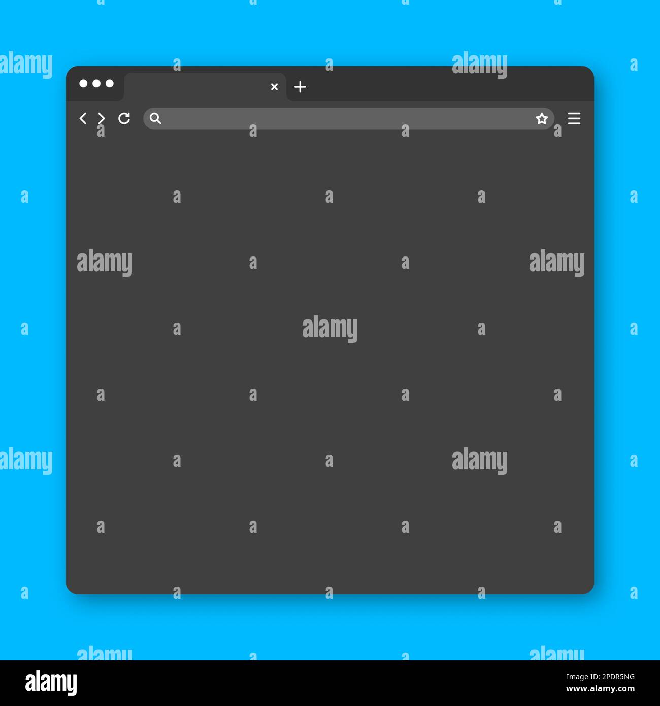 Blank web browser window with tab, toolbar and search field. Modern ...