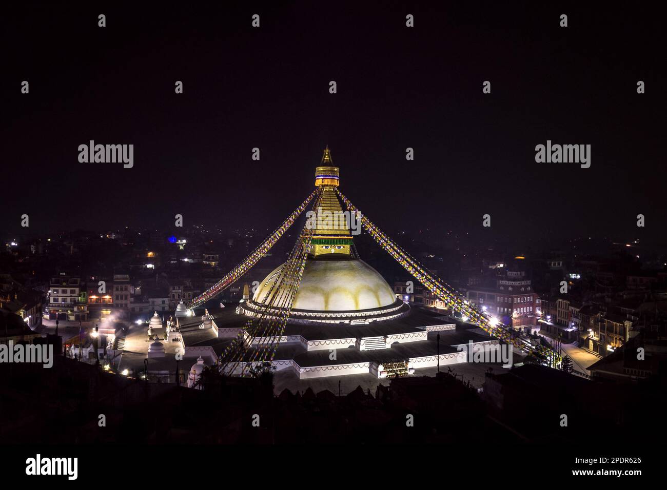 Boudha buddhist stupa night hi-res stock photography and images - Alamy