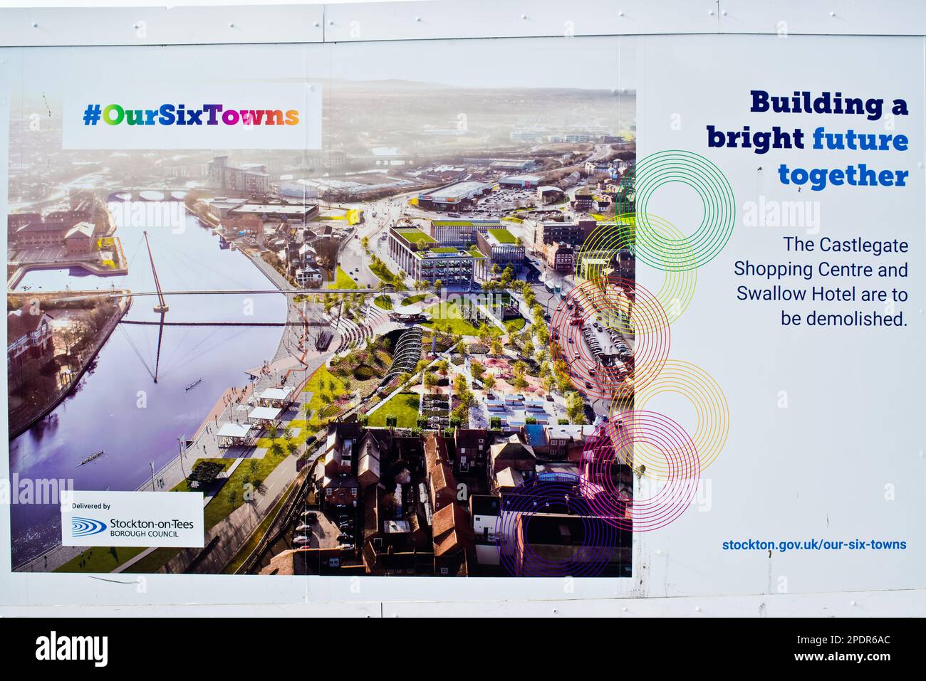 Vision for new Waterfront at Stockton on Tees, Cleveland, England Stock ...