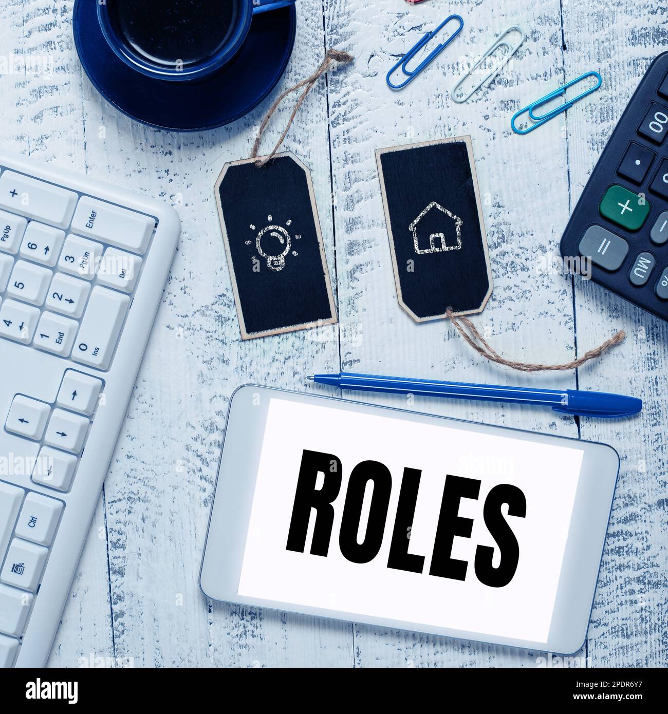 Conceptual caption Roles. Business showcase part played by person thing ...