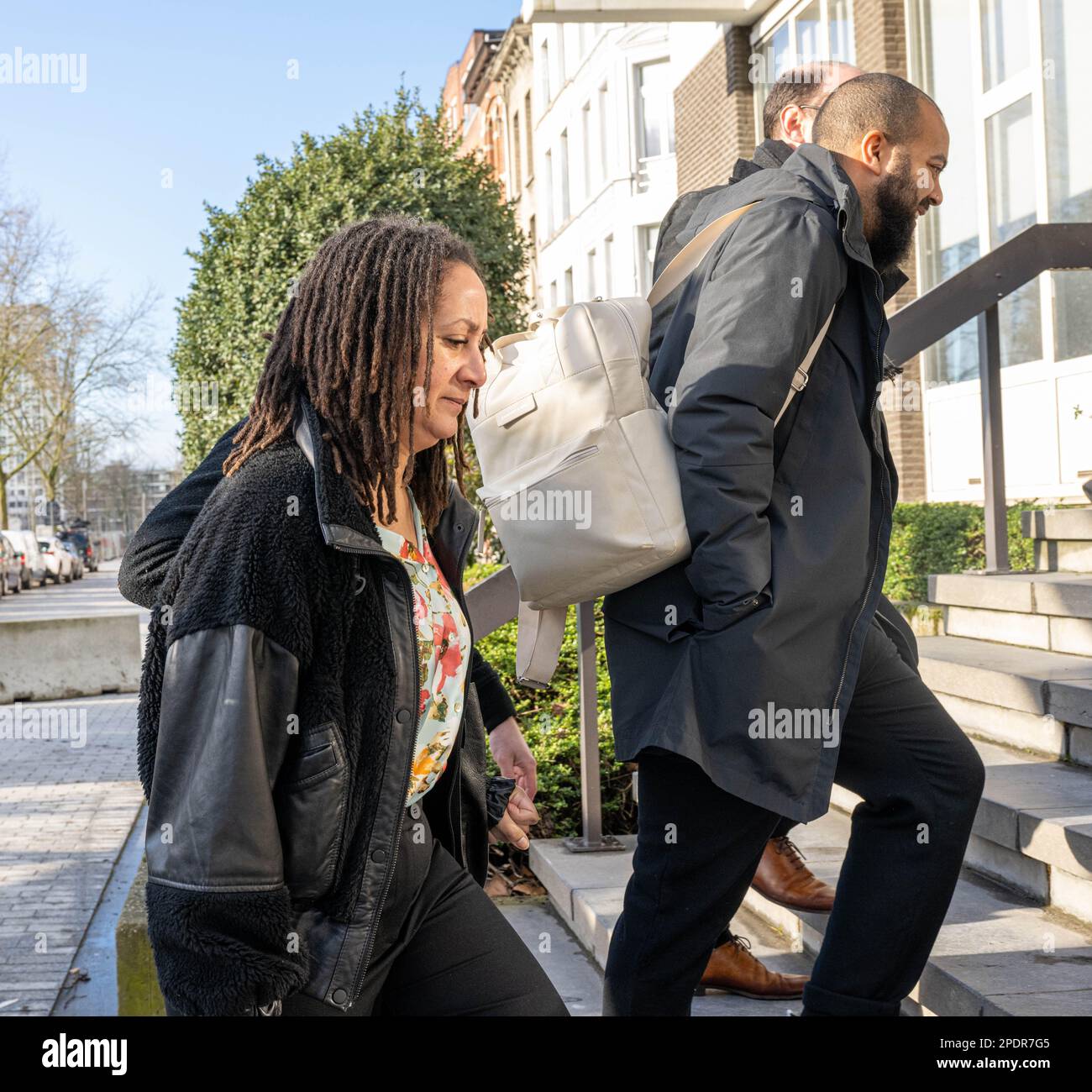 The partner of Sanda's father Ousmane Dia arrives for a session of the ...