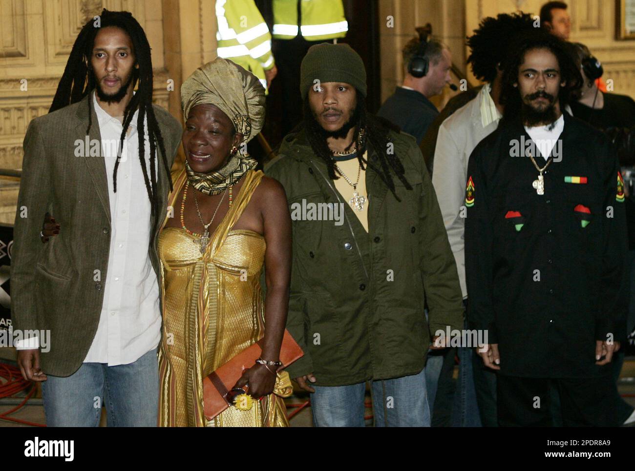 The family of late reggae legend Bob Marley, his son Julian left, his ...