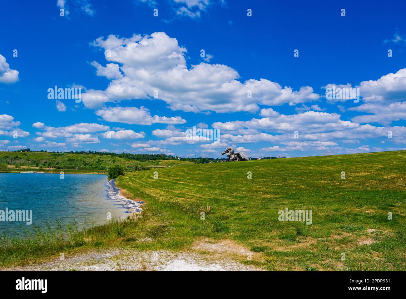 Monument of Russian fairytale three-headed dragon Zmey Gorynych Stock ...