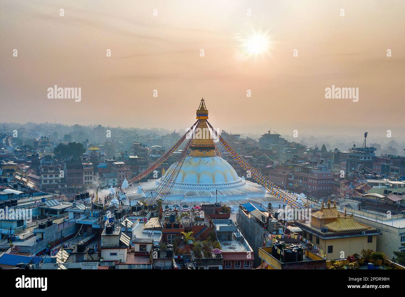 Bouddhanath Stupa. Nepal. Kathmandu. View from above Stock Photo - Alamy