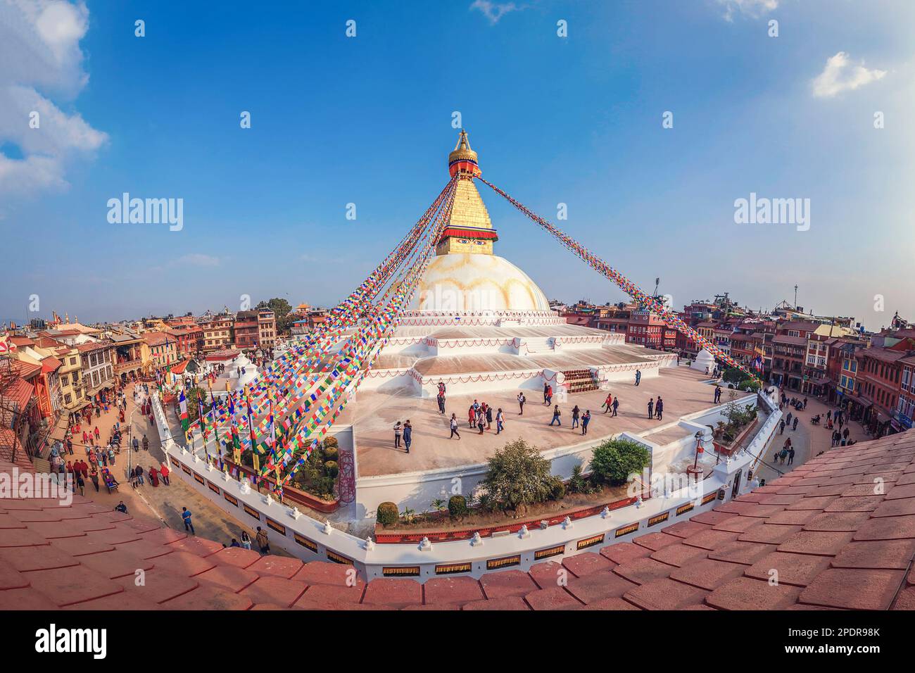 Bouddhanath Stupa. Nepal. Kathmandu. View from above Stock Photo - Alamy