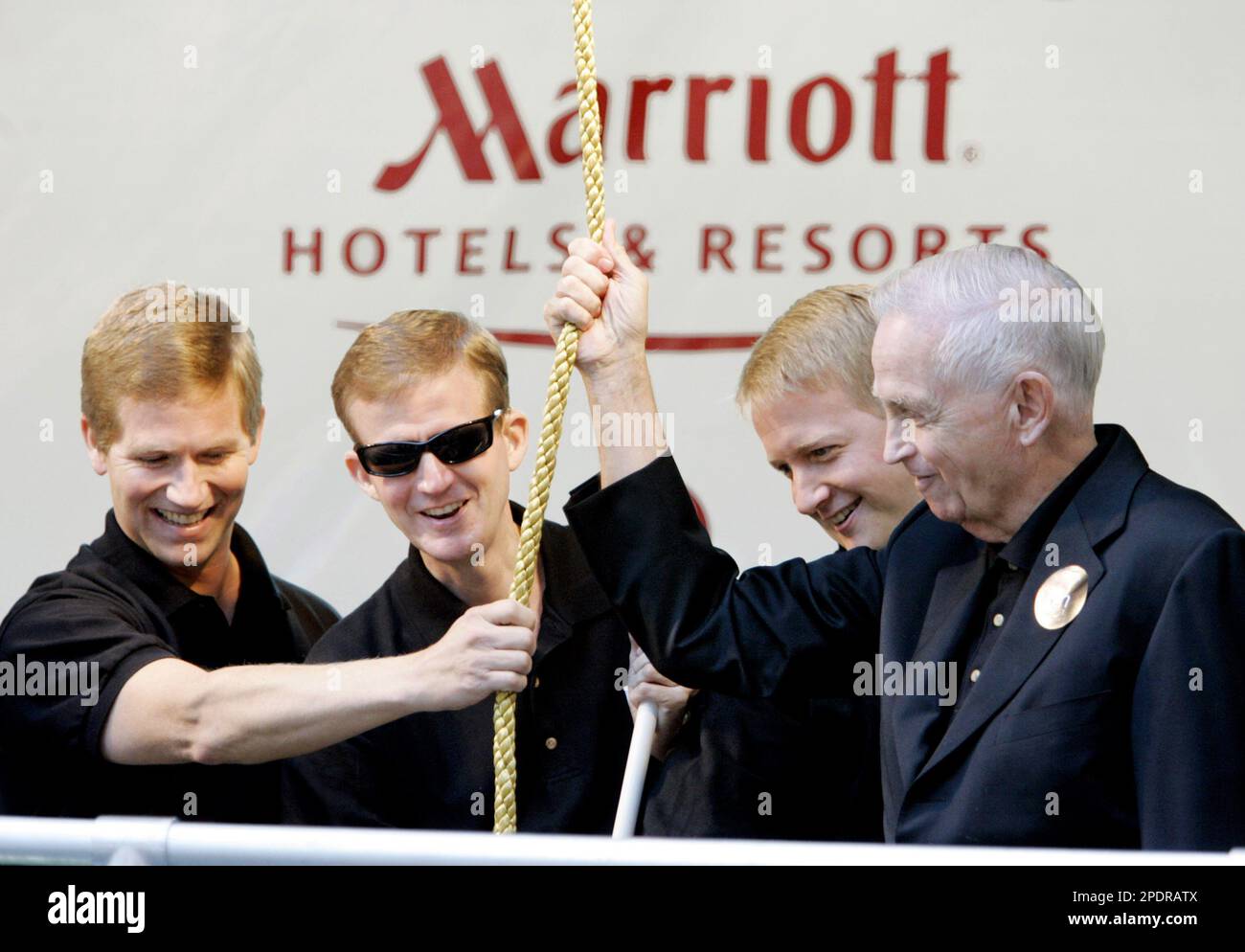 J.W. Marriott Jr., right, and his three sons: John, left; Steve, second ...