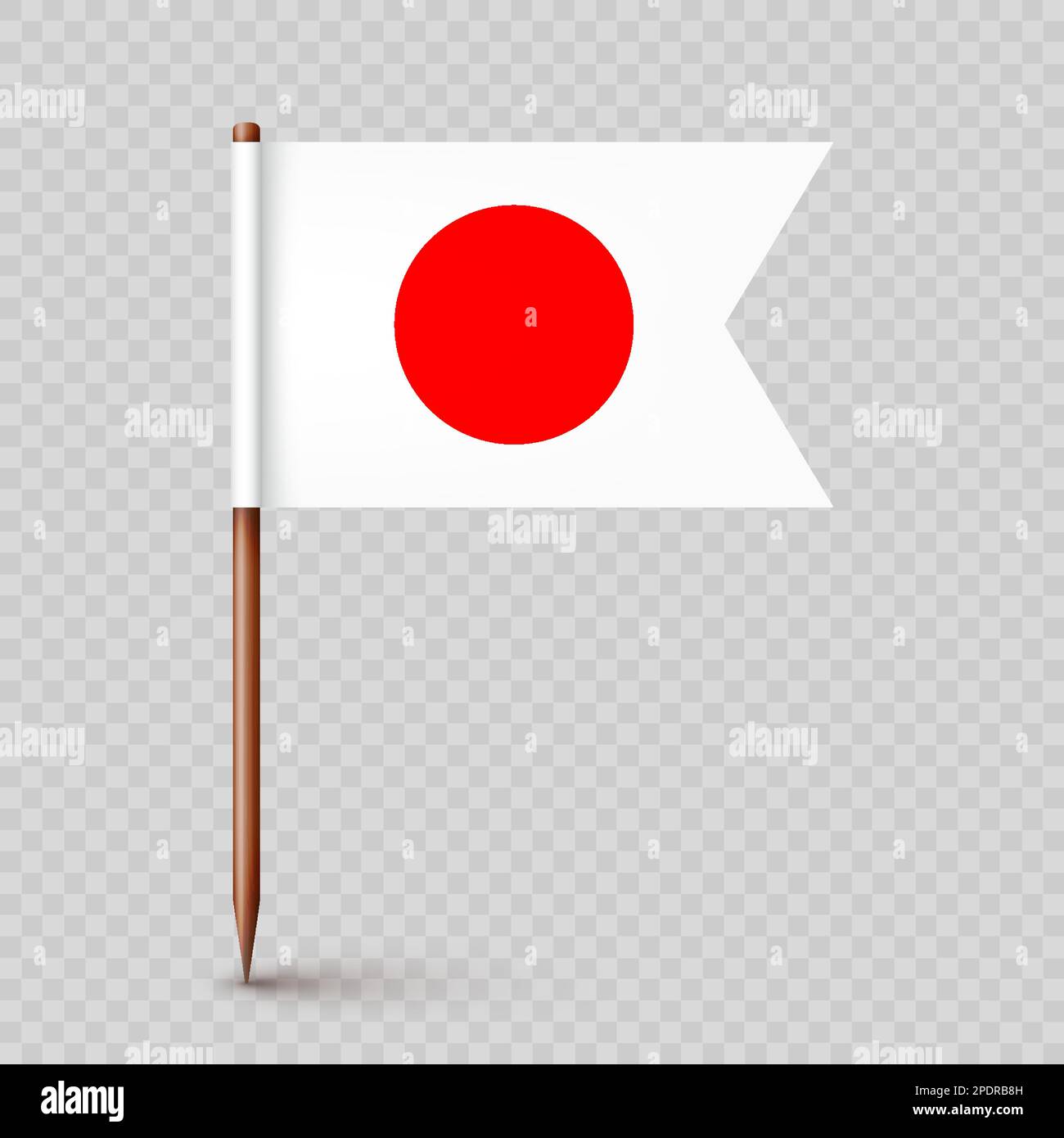 Realistic Japanese toothpick flag. Souvenir from Japan. Wooden ...