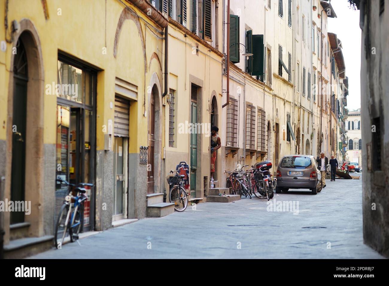 LUCCA, ITALY - MAY 2011: Beautiful medieval streets of Lucca city ...