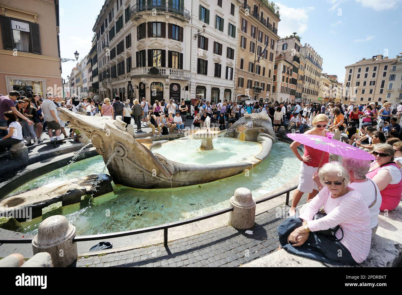 ROME, ITALY - MAY 2011: Fontana della Barcaccia, baroque fountain ...