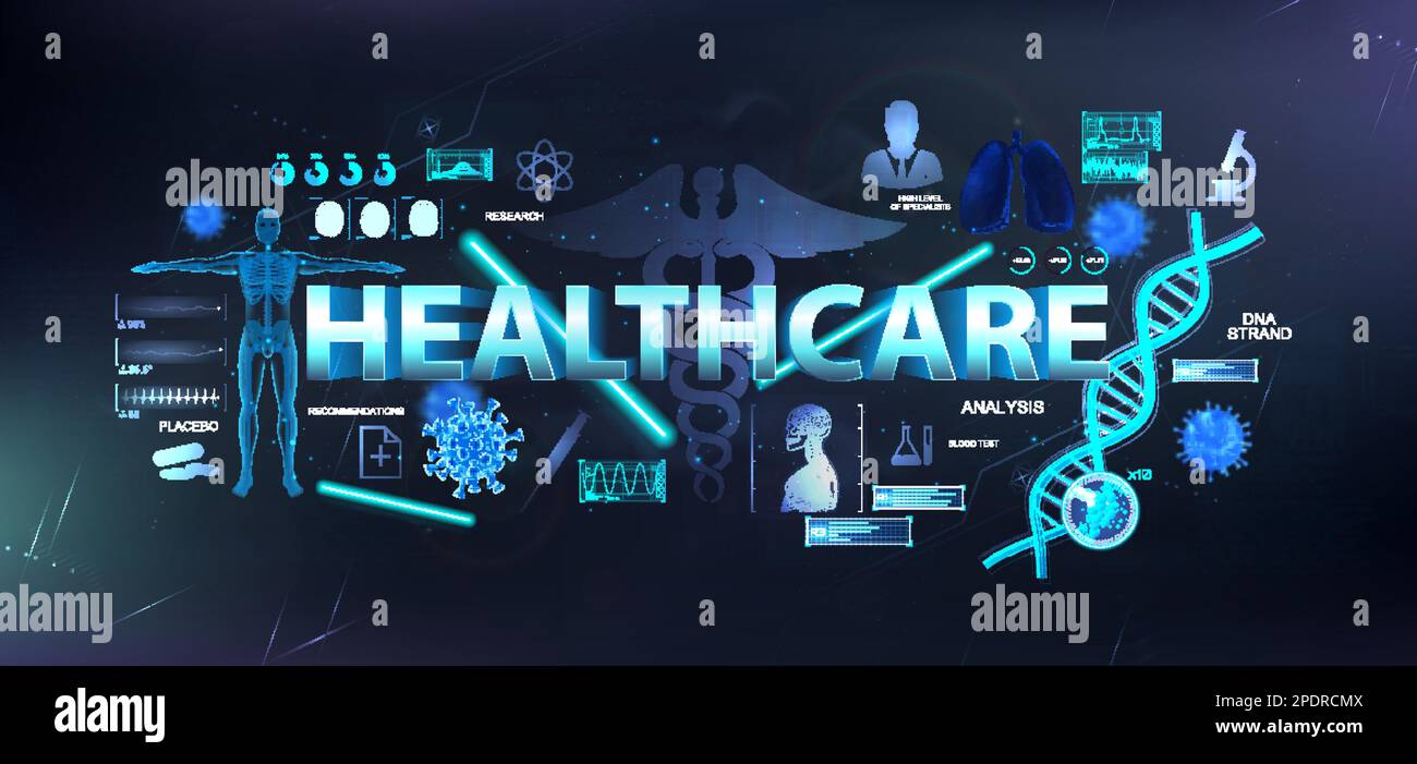 High tech medicine banner. Healthcare concept. Hi-tech Stock Vector ...