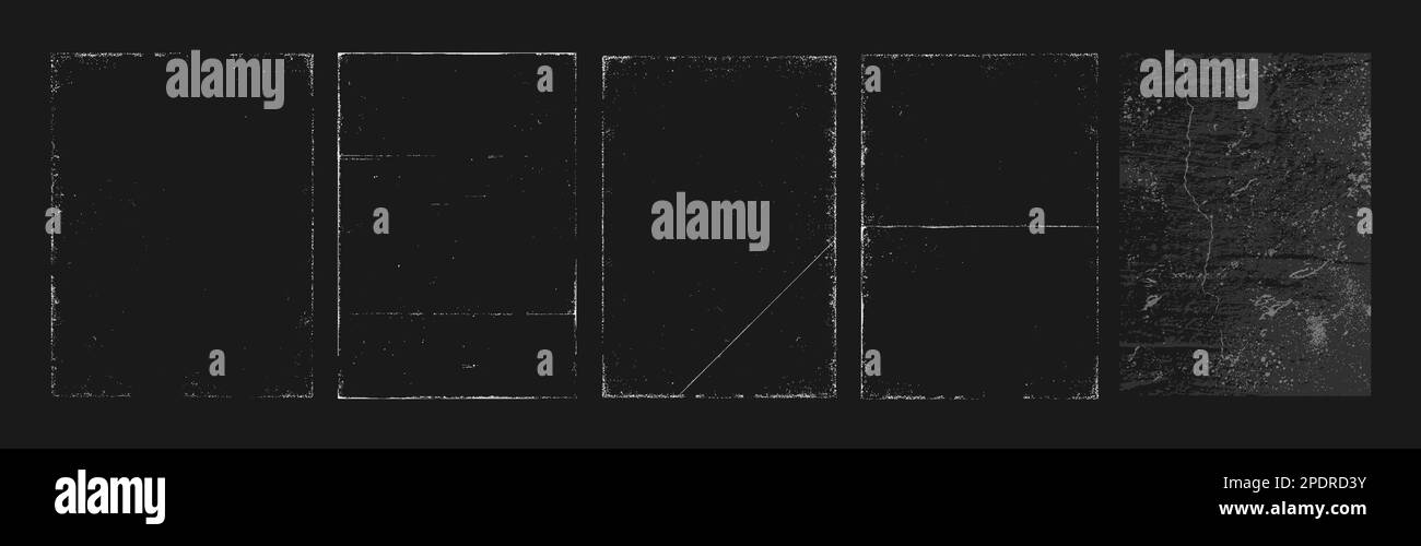 Old blank overlay texture set with effect damaged Stock Vector Image ...