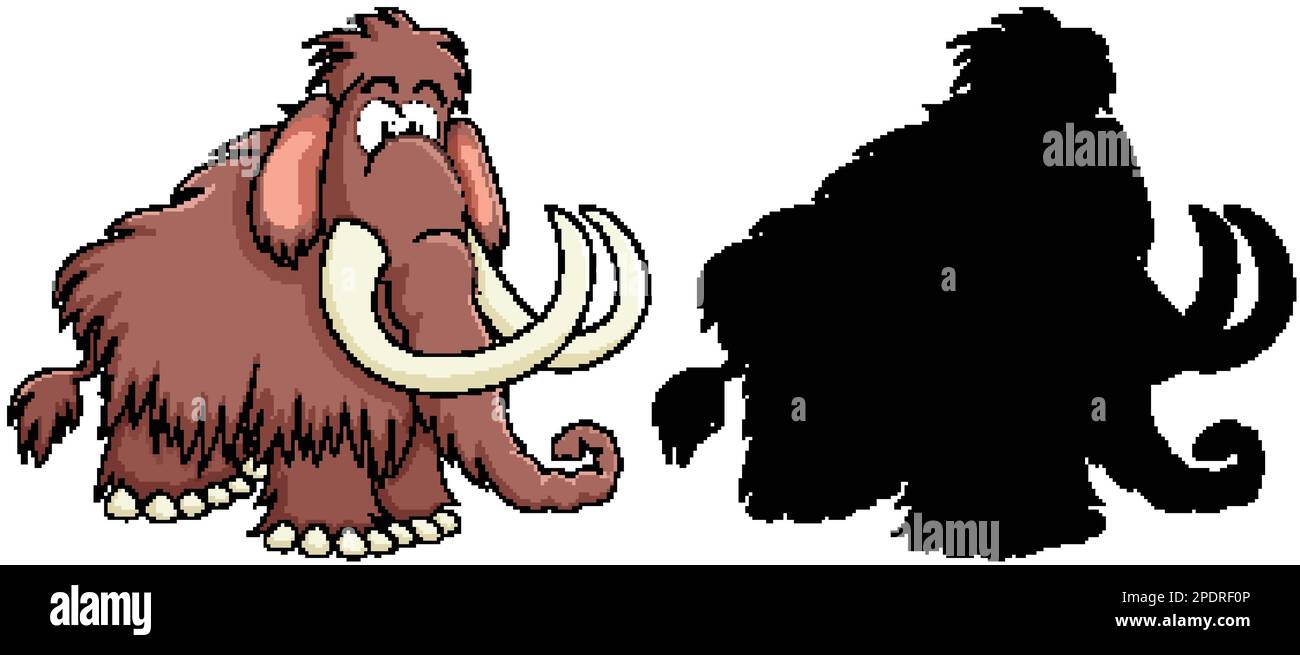 Silhouette of standing mammoth illustration Stock Vector Image & Art ...