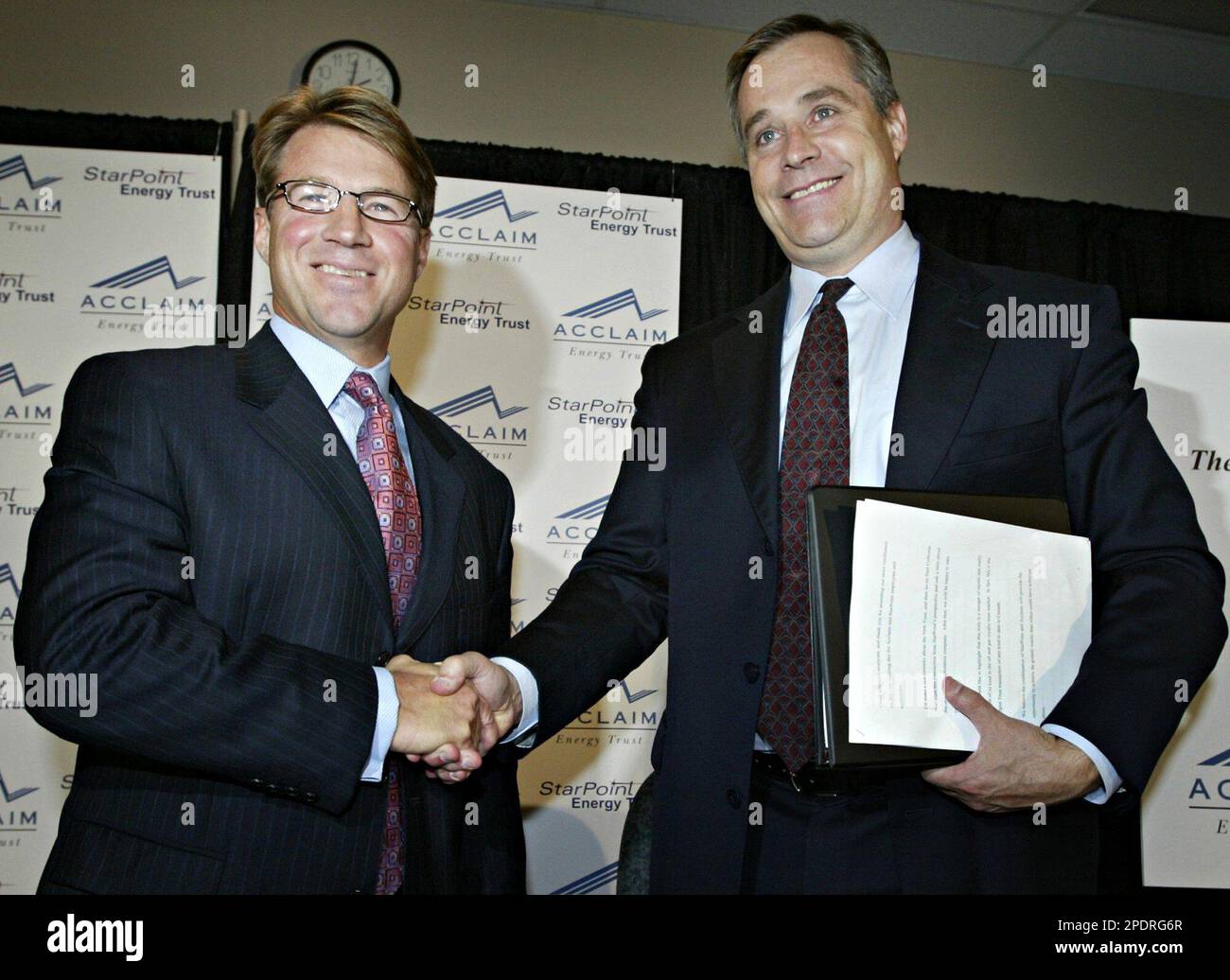 Paul Charron, left, president and CEO of Acclaim Energy, and Paul ...