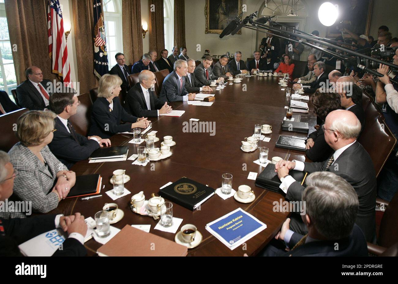 President Bush, left center, participates in a Homeland Security ...