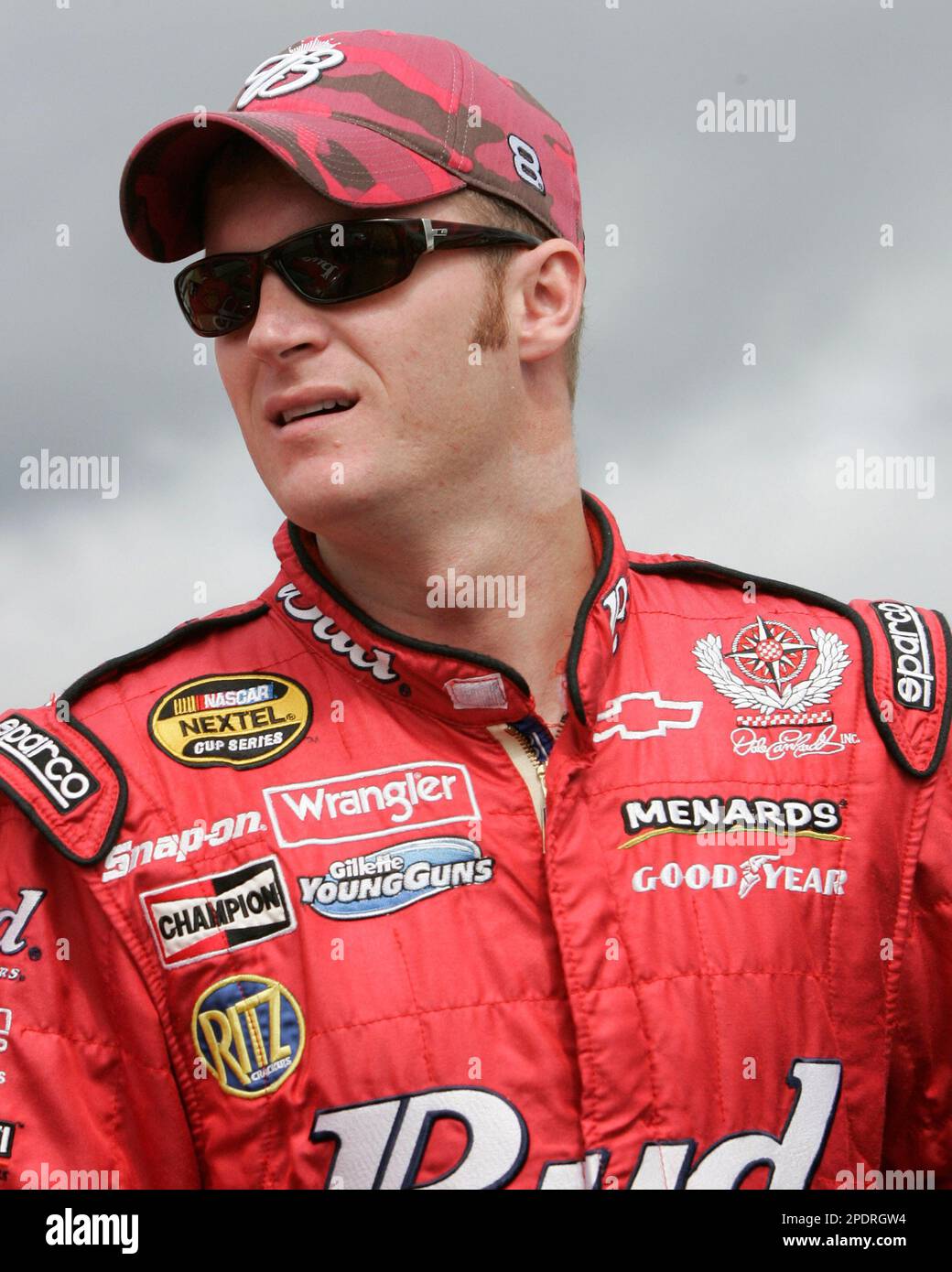 Driver Dale Earnhardt, Jr., is seen before the start of the Sylvania ...