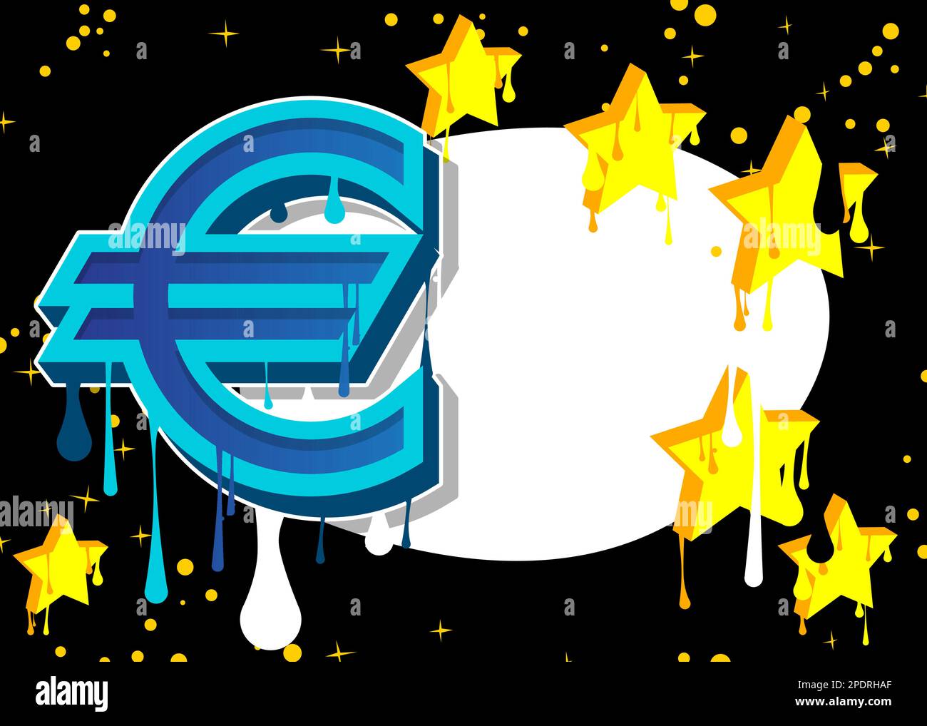 Euro Sign Graffiti. Abstract modern street art of European Union ...