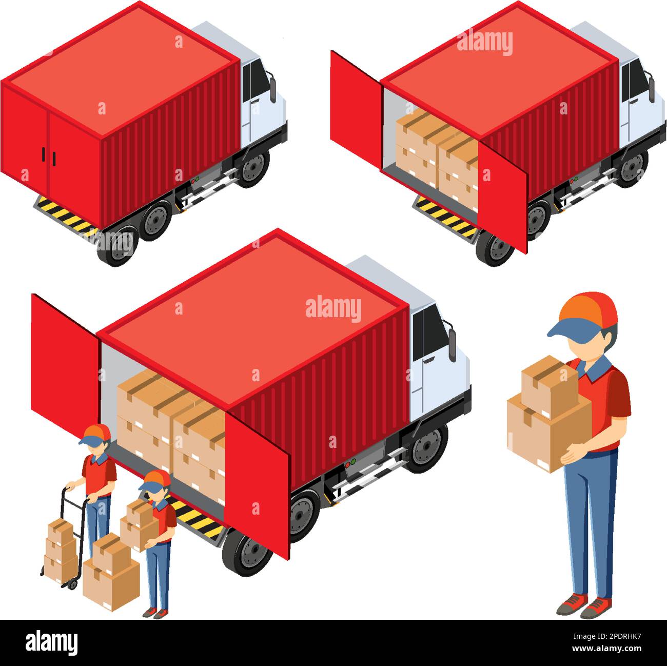 Container truck with cargo transportation concept illustration Stock ...