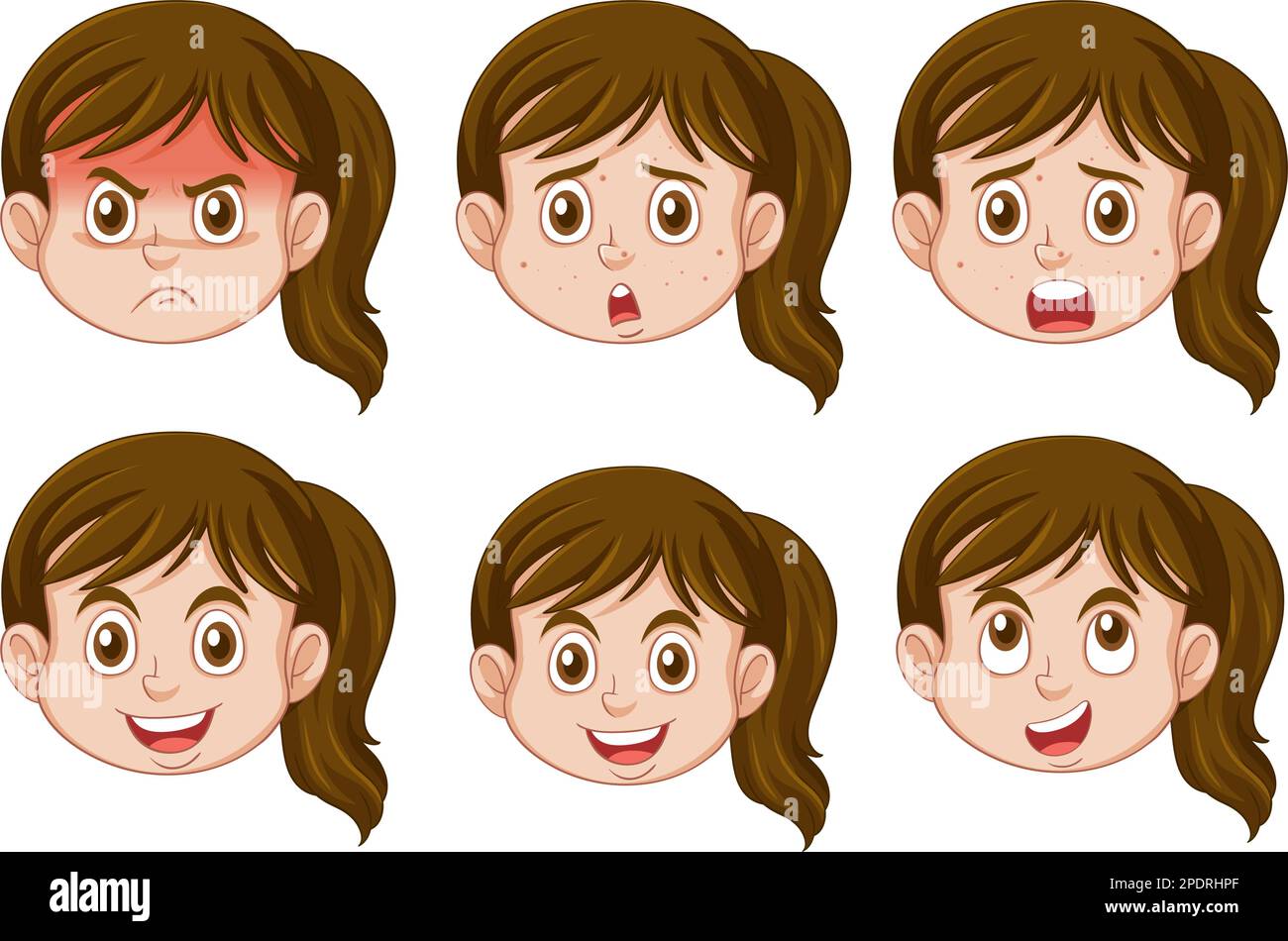 Puberty Girl Cartoon Characters Set illustration Stock Vector Image ...