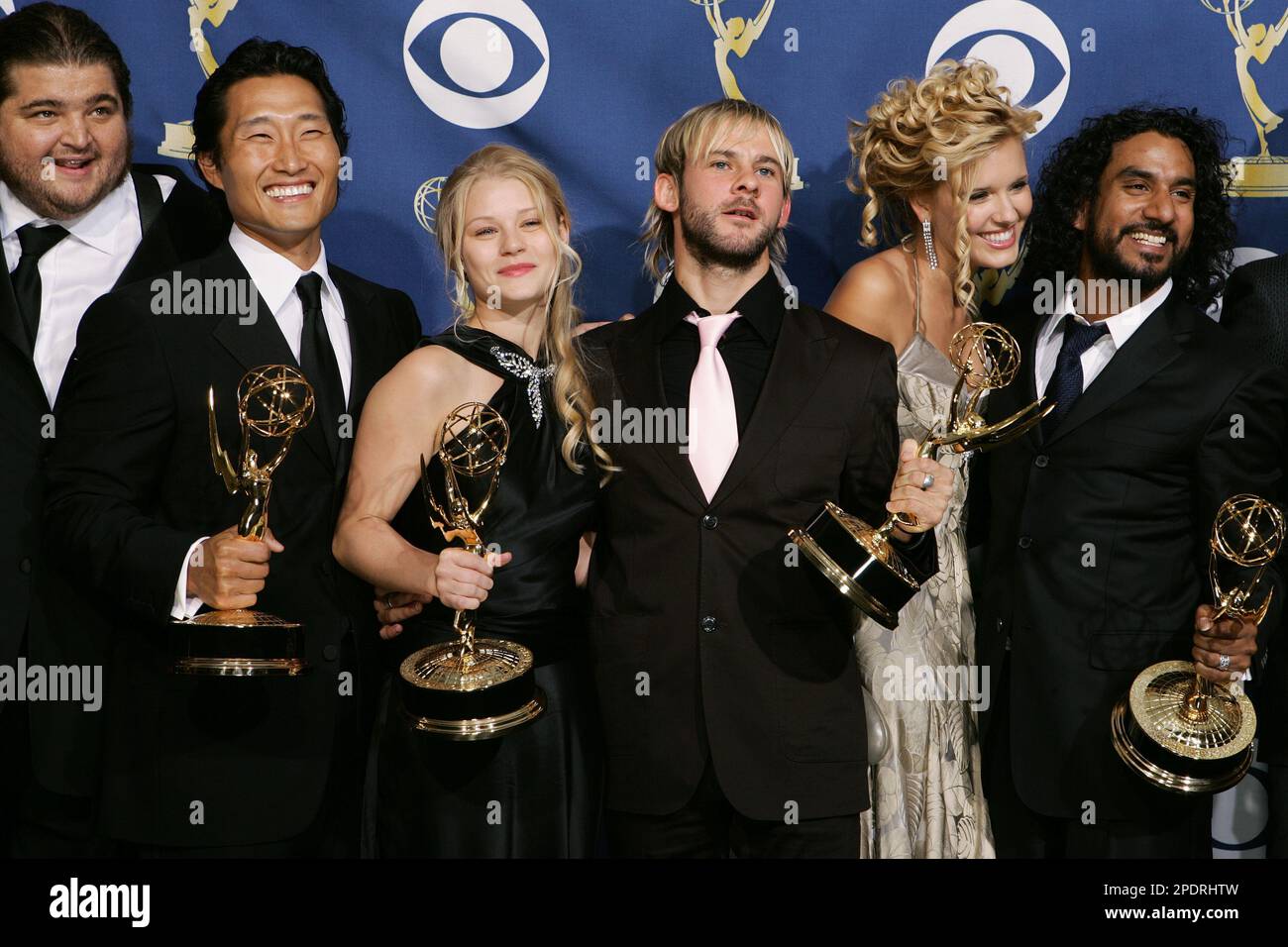 The cast of "Lost" hold awards for outstanding drama series at the 57th ...