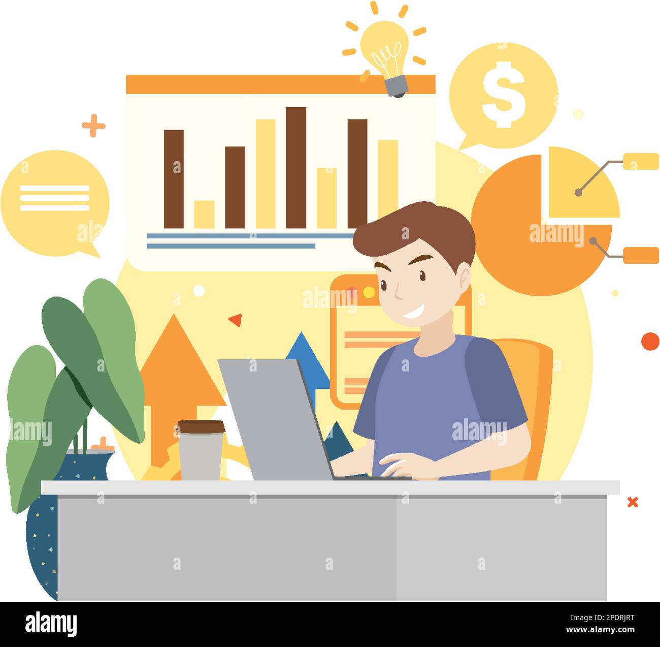 Working characters flat design for web banner illustration Stock Vector ...