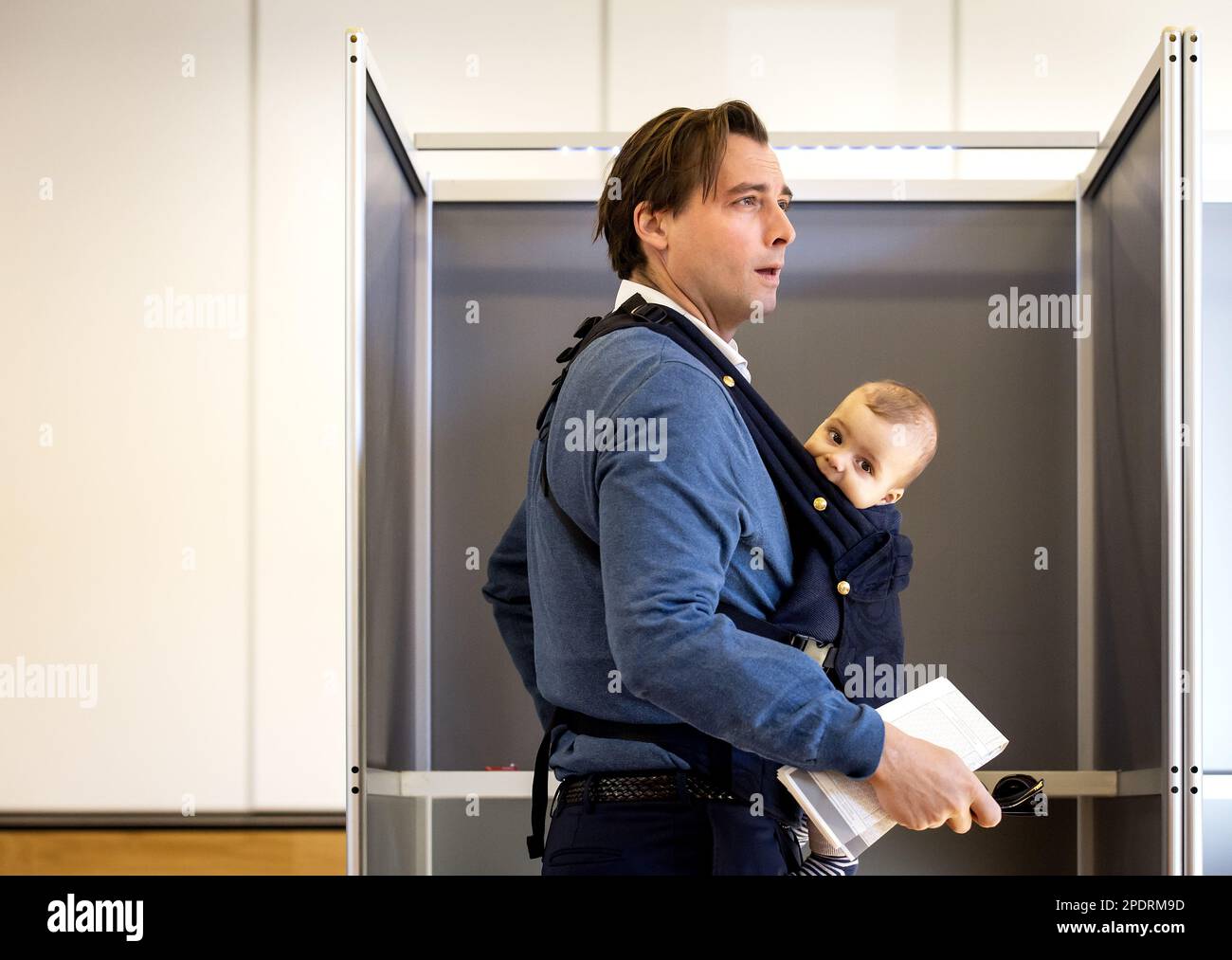FVD leader Thierry Baudet casts his vote for the provincial elections in Amsterdam, The ...