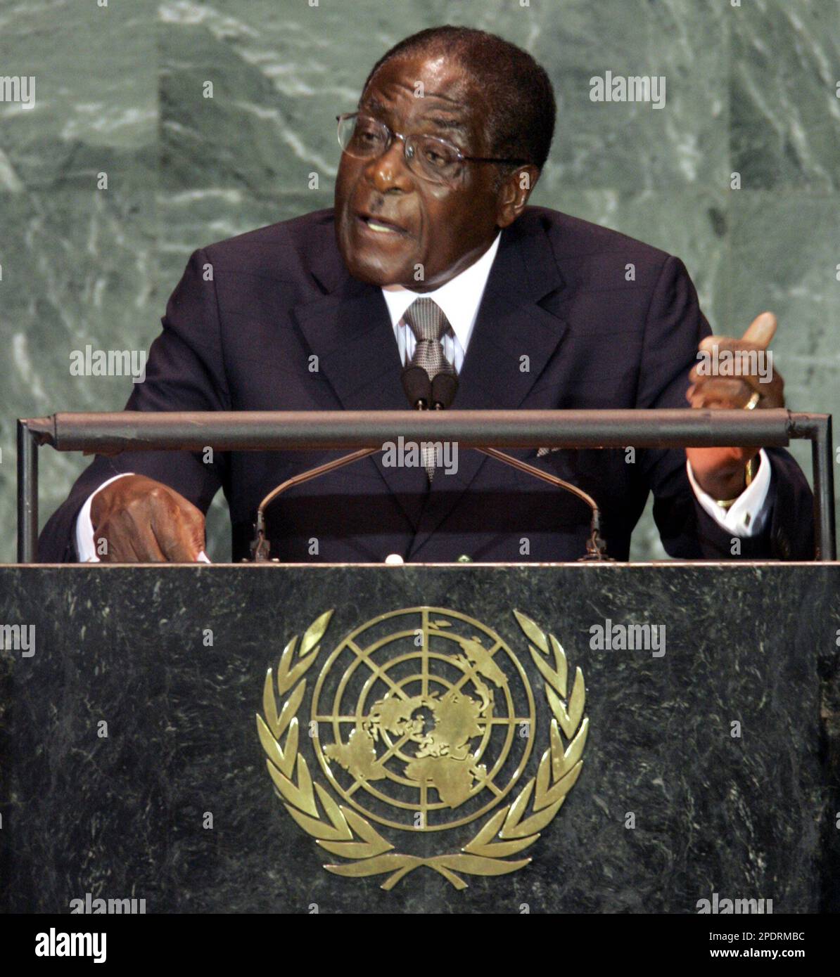 President Robert Gabriel Mugabe of Zimbabwe addresses the United ...