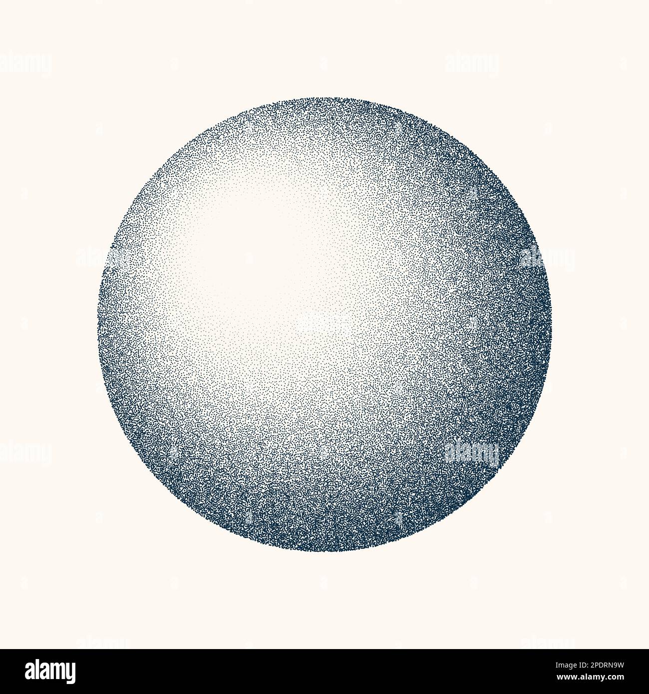 Round shaped dotted object, vintage stipple element. Fading gradient ...