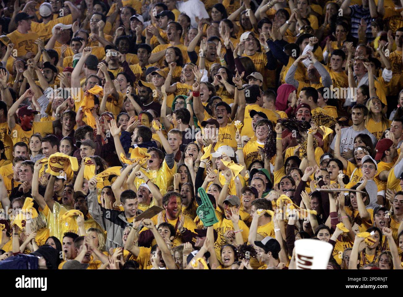 Boston College fans celebrate BC's first quarter touchdown against ...