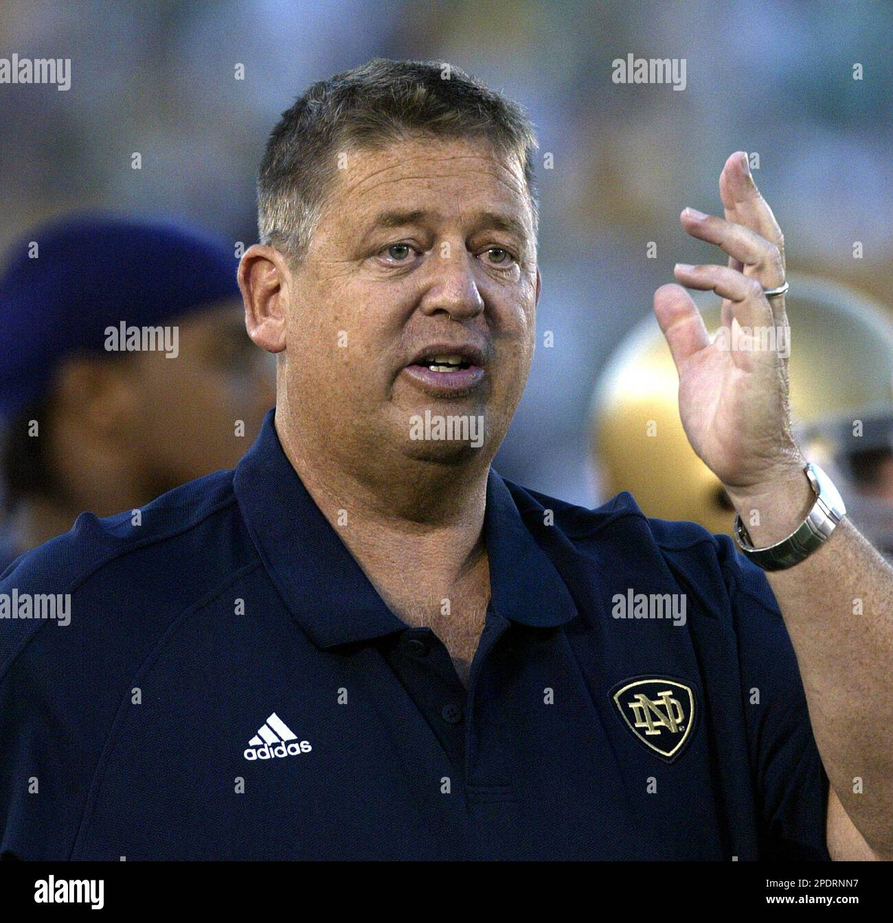 Notre Dame coach Charlie Weis motions to a player during the fourth ...