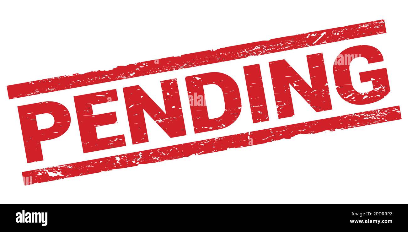 PENDING text written on red rectangle stamp sign Stock Photo - Alamy