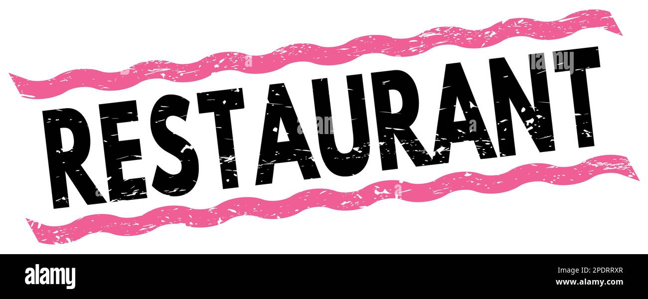 RESTAURANT text written on pink-black lines stamp sign Stock Photo - Alamy