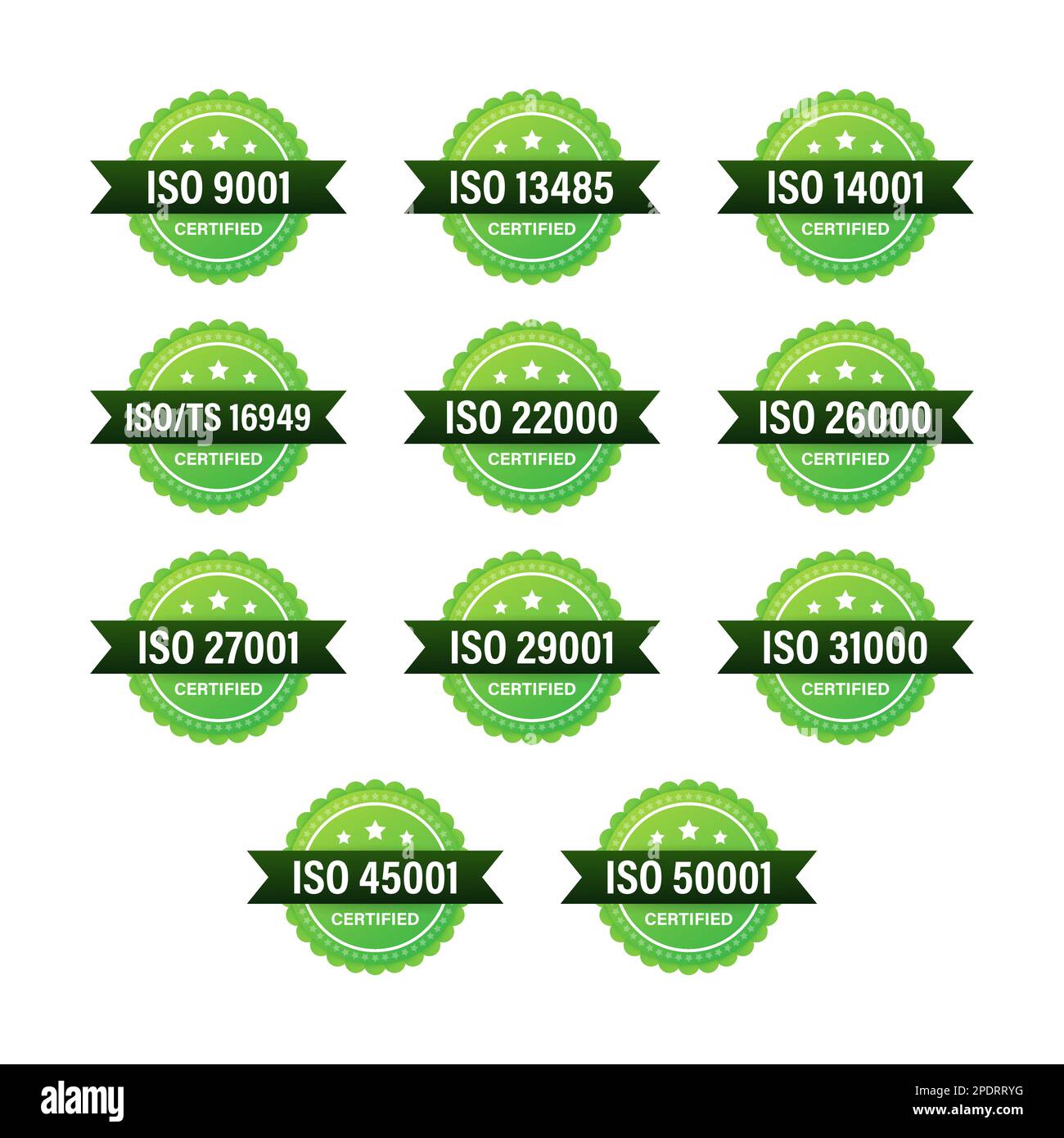 Set of ISO Certification stamp and labels. ISO Certified badge. Information security management ...