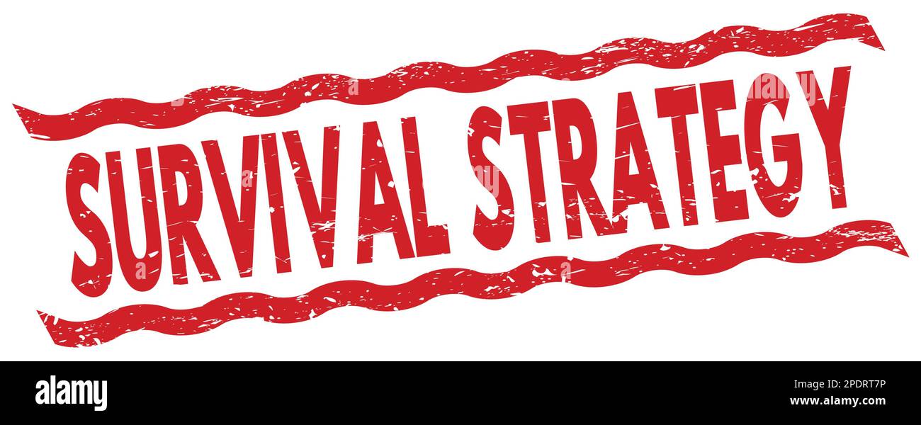SURVIVAL STRATEGY text written on red lines stamp sign Stock Photo - Alamy