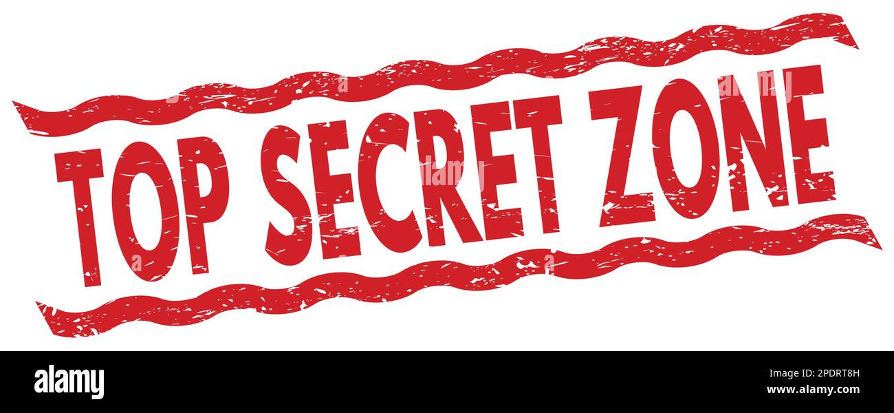 TOP SECRET ZONE text written on red lines stamp sign Stock Photo - Alamy