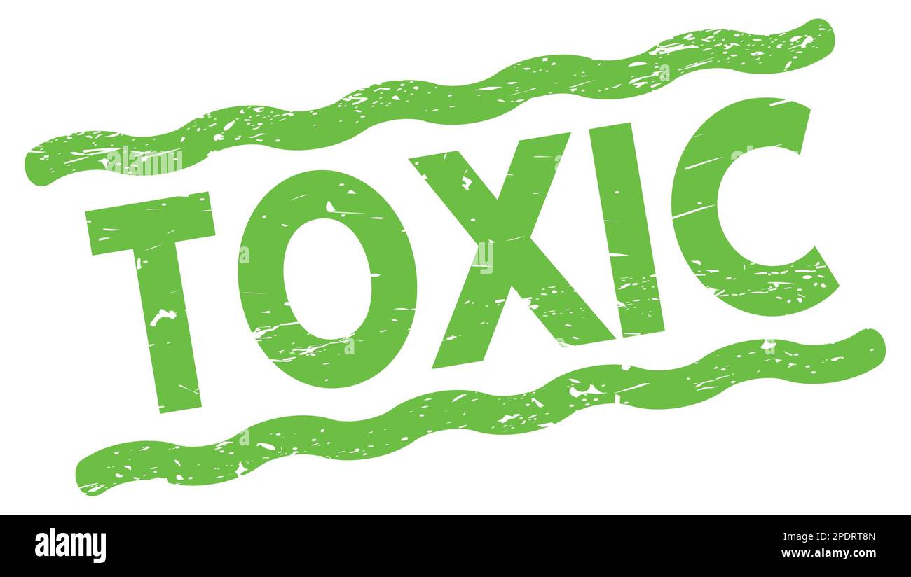 TOXIC text written on green lines stamp sign Stock Photo - Alamy